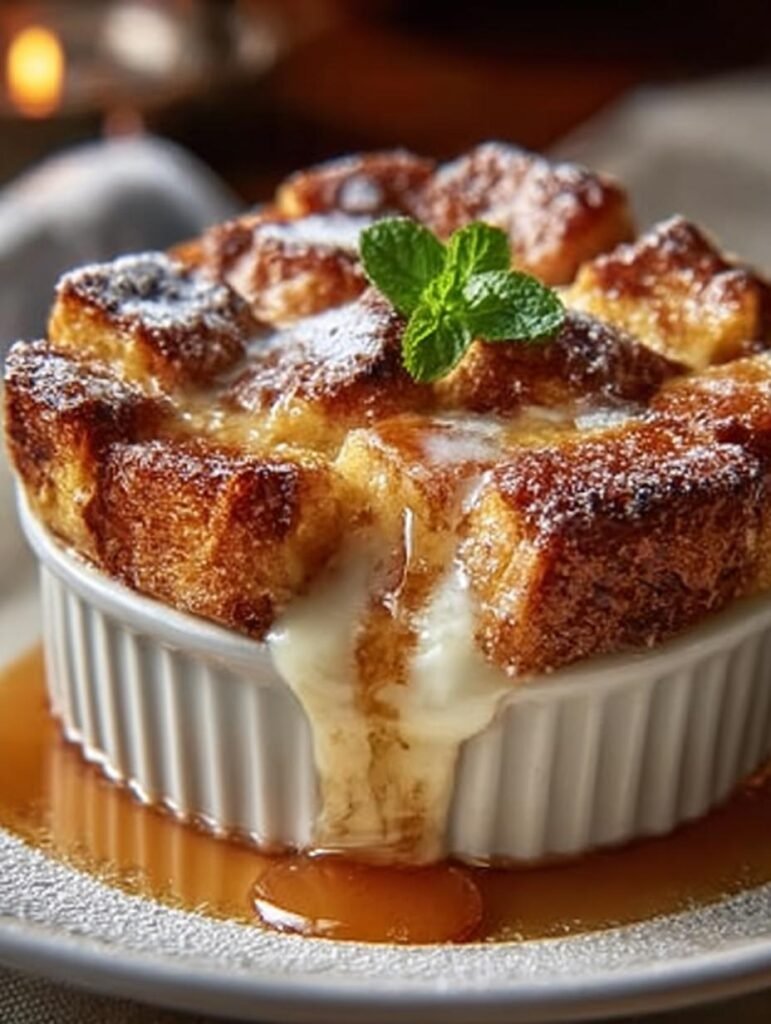 Delicious Bread Pudding with Vanilla Sauce Recipe - Tastysizzle